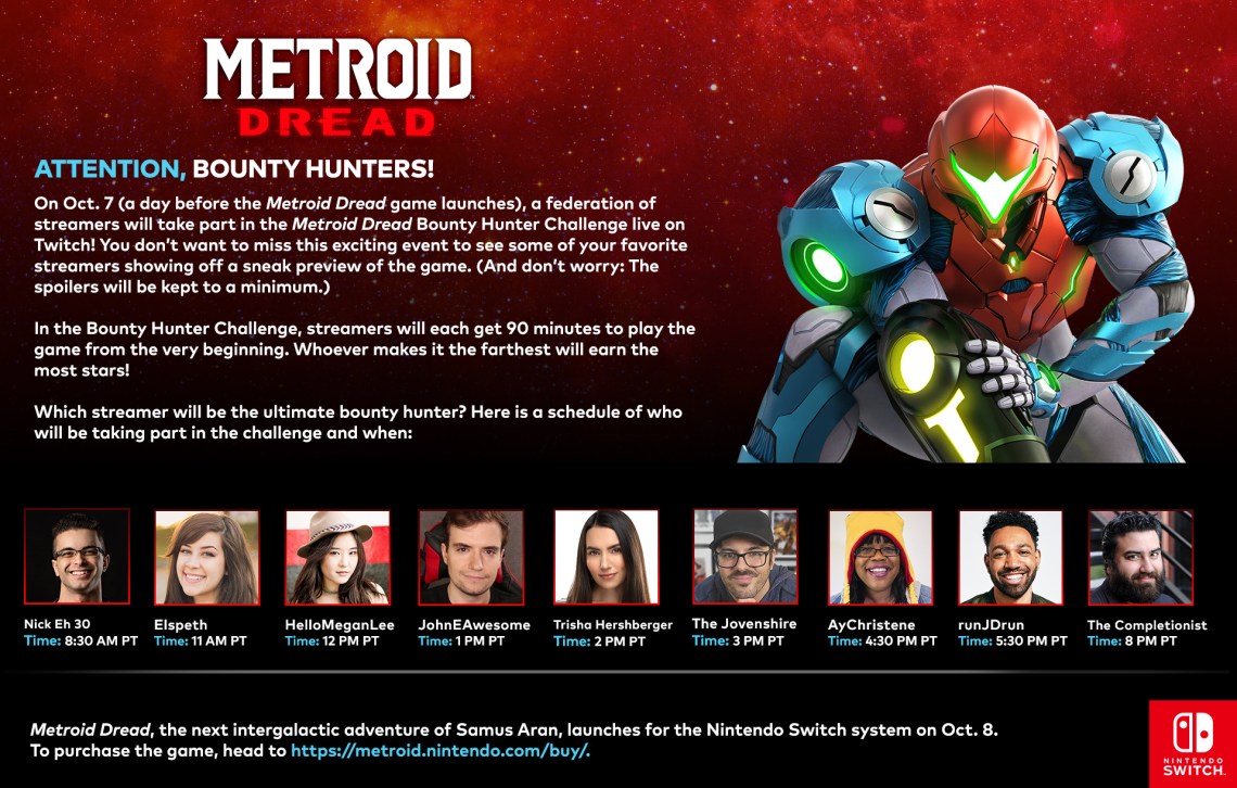 Metroid Dread | Se anuncia el Bounty Hunter Challenge para el 07 de ...