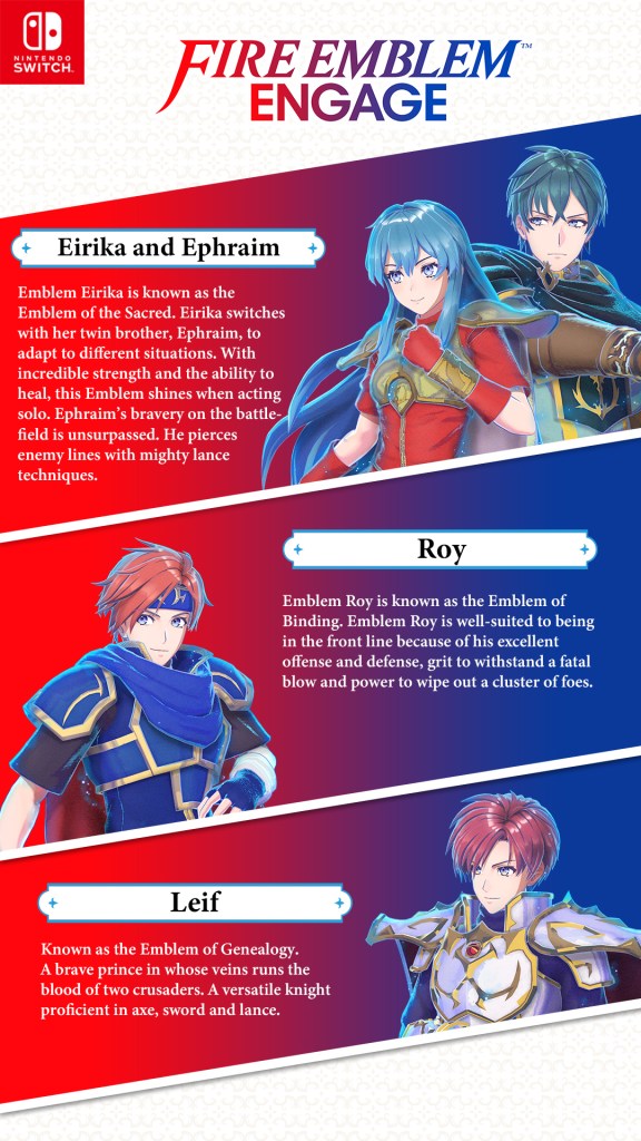 Fire Emblem Engage | Infografía con detalles de los emblemas Eirika ...